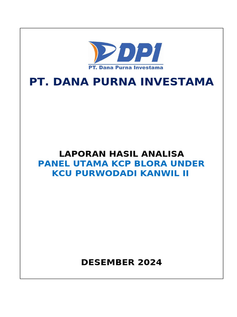 LHA Panel Utama KCP Blora Under KCU Purwodadi Kanwil II | PDF