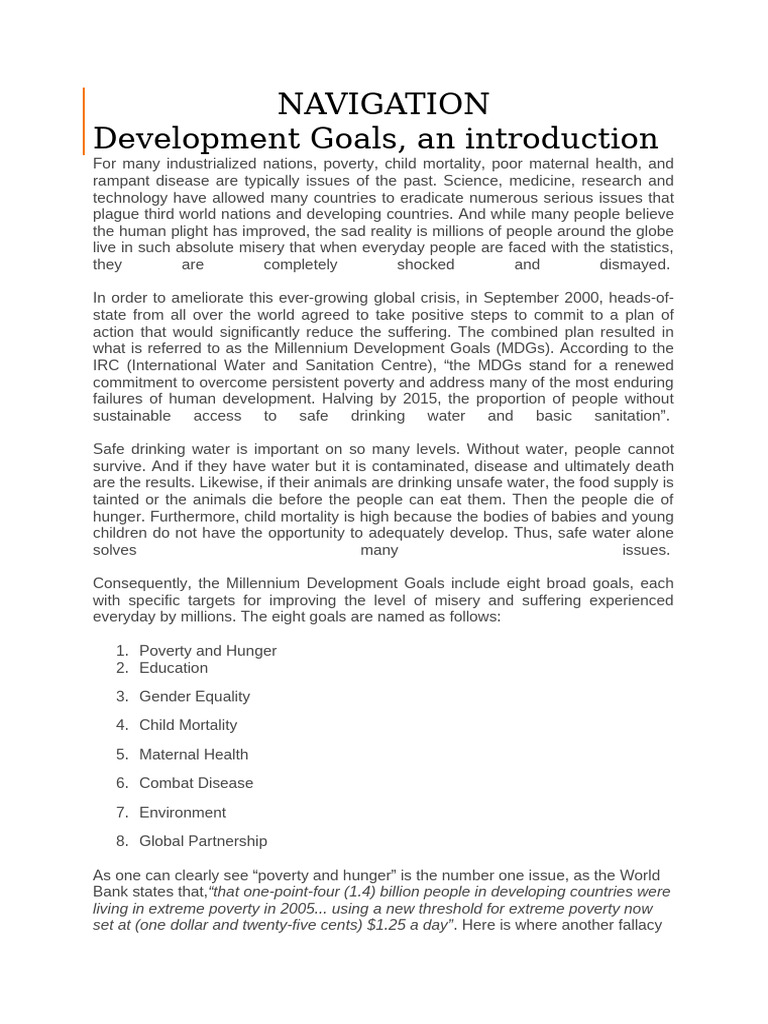 Millennium Development Goals (MDGS) | PDF | Cost Of Living | Millennium ...