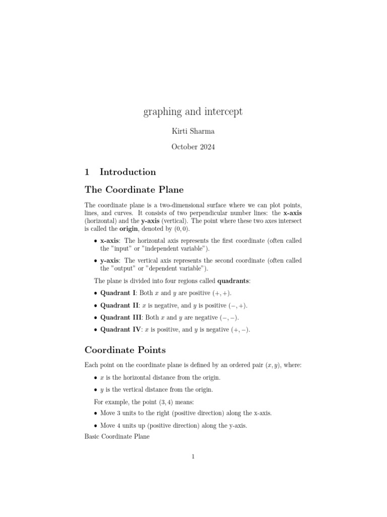 Understanding Graphing and Intercepts | PDF | Cartesian Coordinate ...