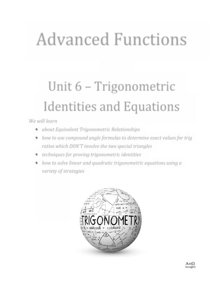 Trigonometric Identities and Equations | PDF | Trigonometry ...