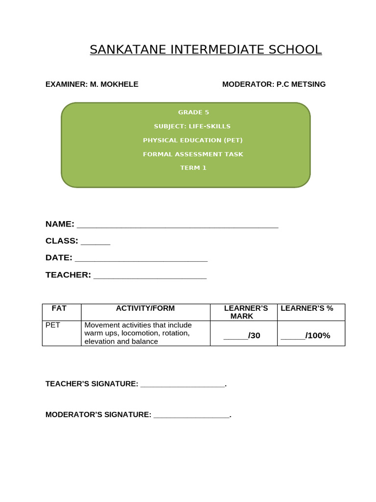Physical Education Grade 5 23 | PDF | Cognition | Learning