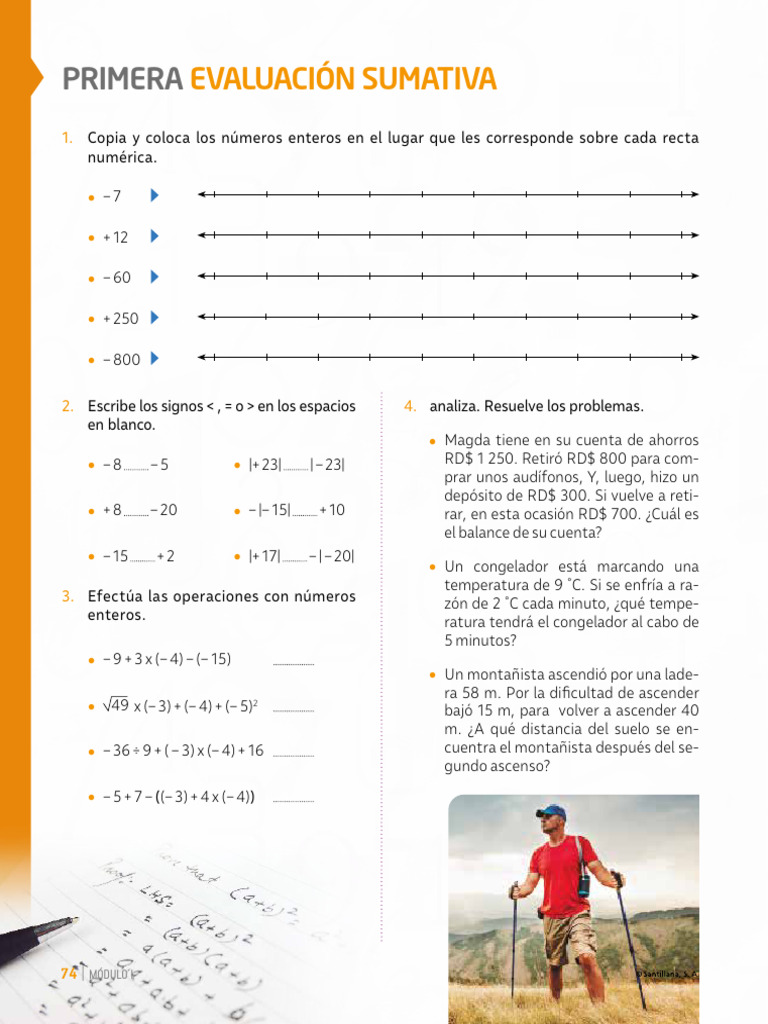 L_Mat_1_Sec_ACTM_EVAL_SUM_01_Editable | PDF | Números | Aritmética