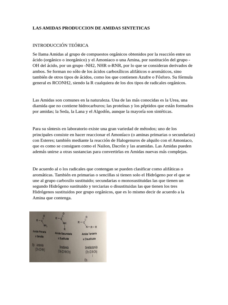 Las Amidas | PDF | Amida | Compuestos químicos