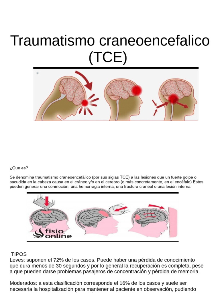 Traumatismo Craneal: Tipos y Tratamiento | PDF