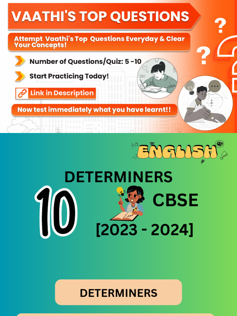 Determiners Class 10 2023-2024 | PDF