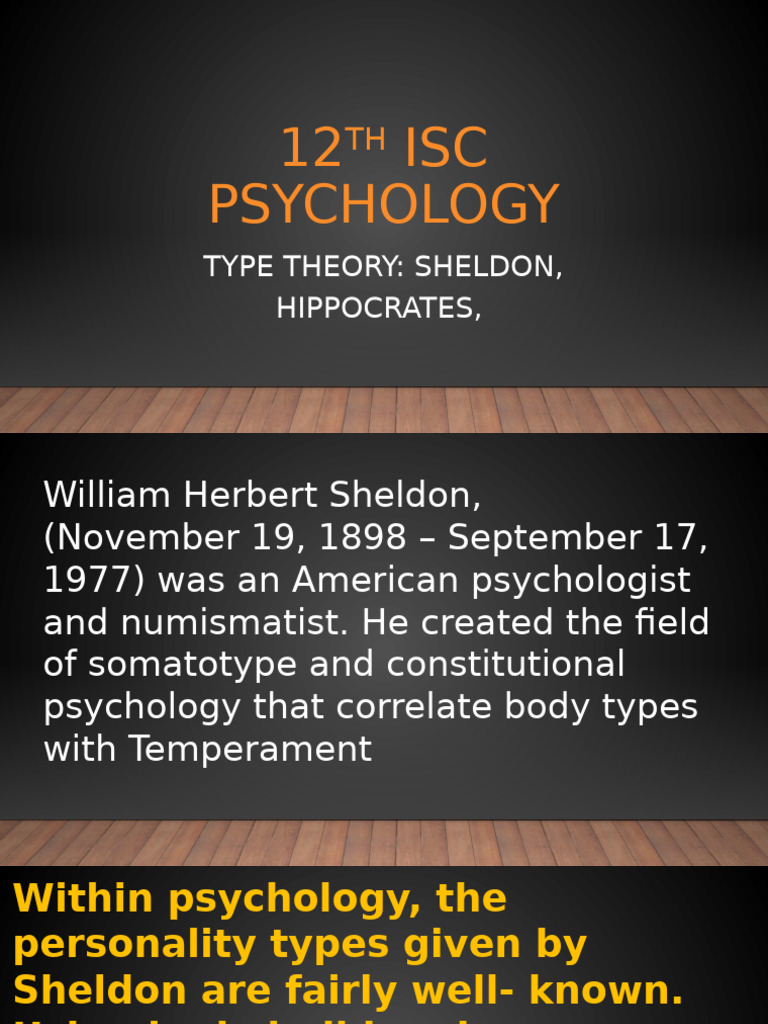 Hippocrates and Sheldon Personality Theories | PDF | Psychology ...