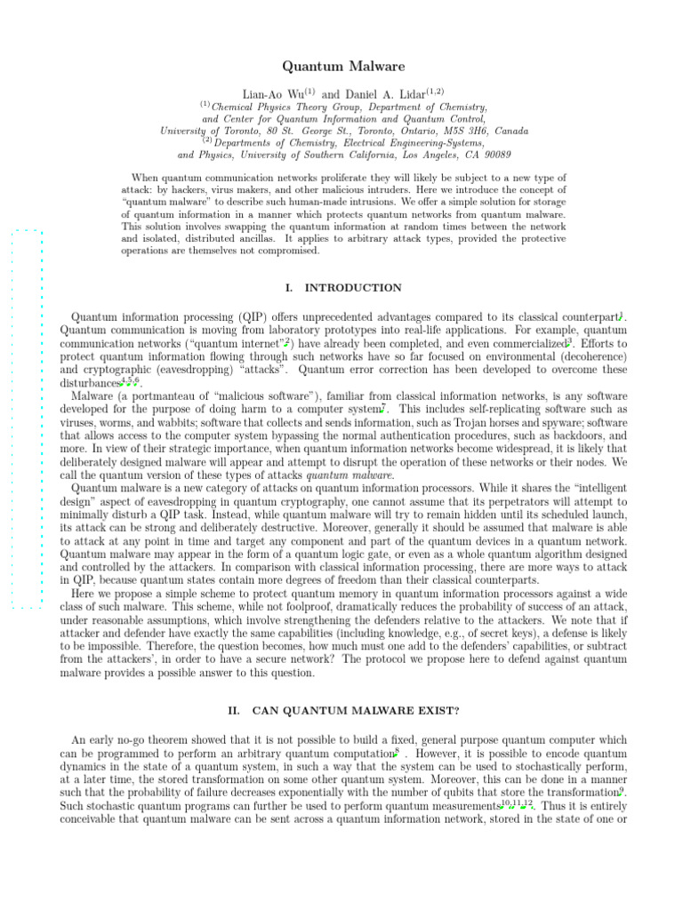 Quantum Malware | PDF | Quantum Computing | Malware
