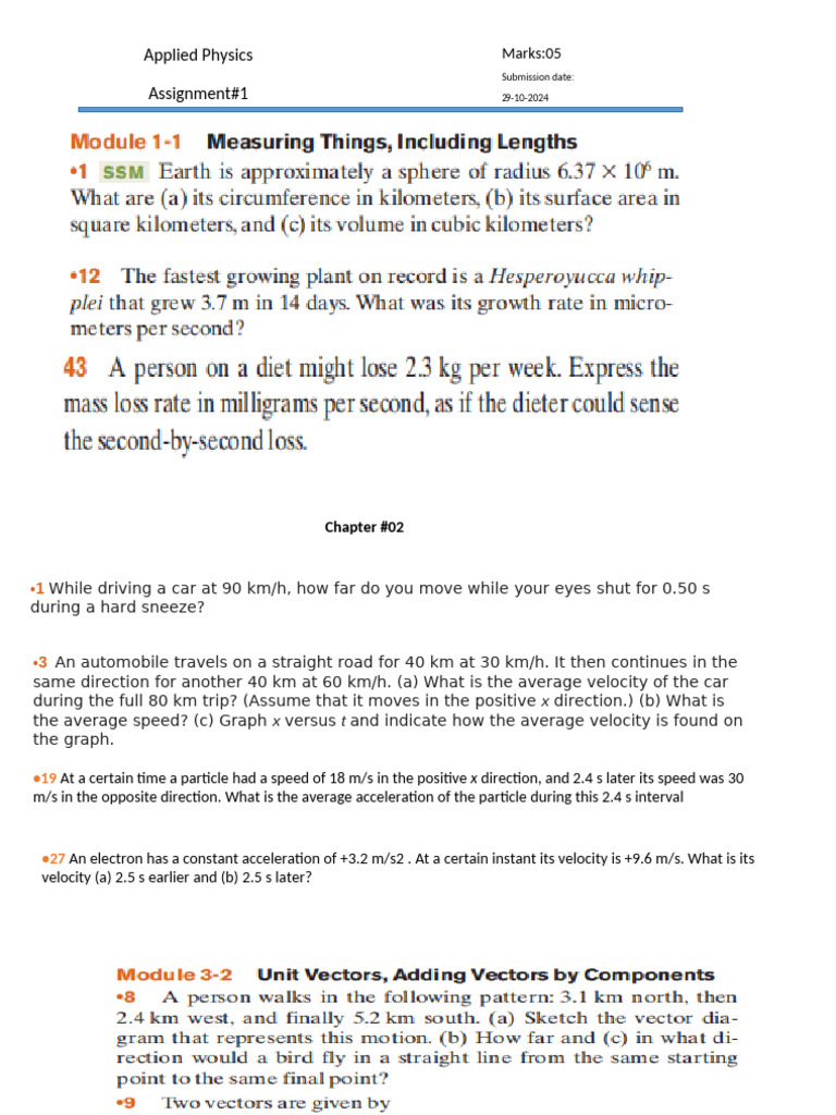 Assignment#01-Applied Physics | PDF
