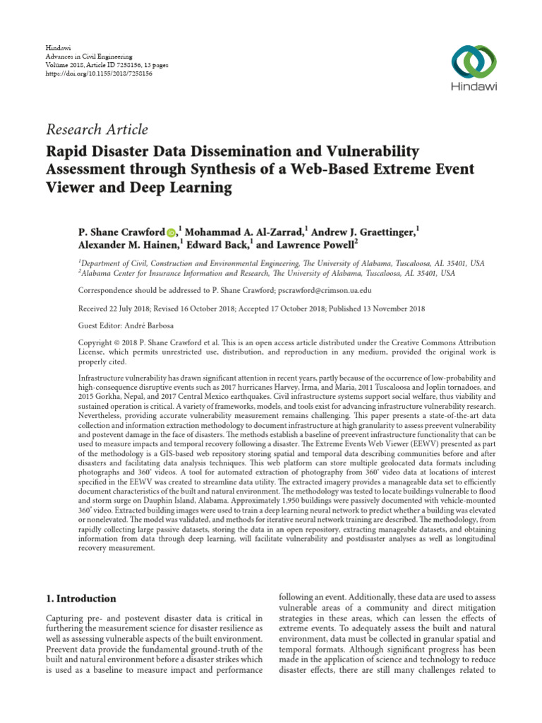 Rapid Disaster Data Dissemination and Vulnerability 35wghwd78m | PDF ...