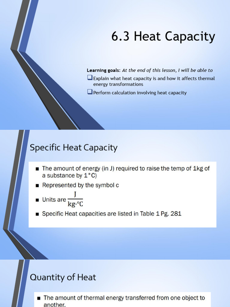 Understanding Heat Capacity and Calculations | PDF