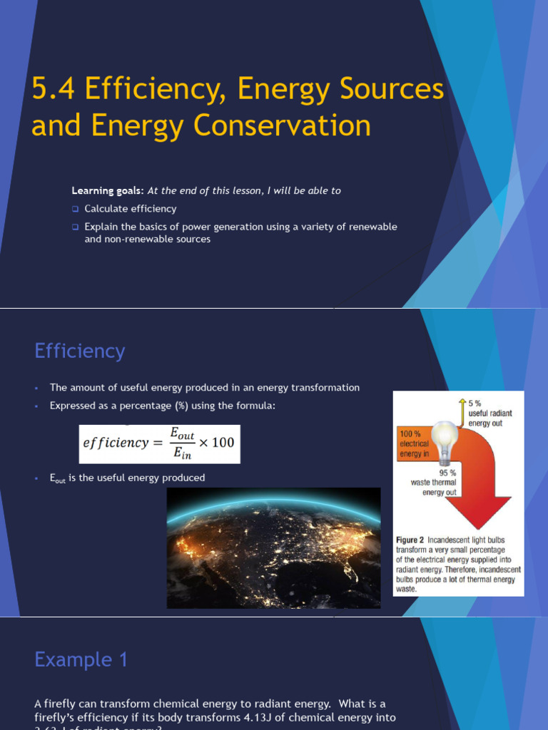 Energy Efficiency and Sources Explained | PDF
