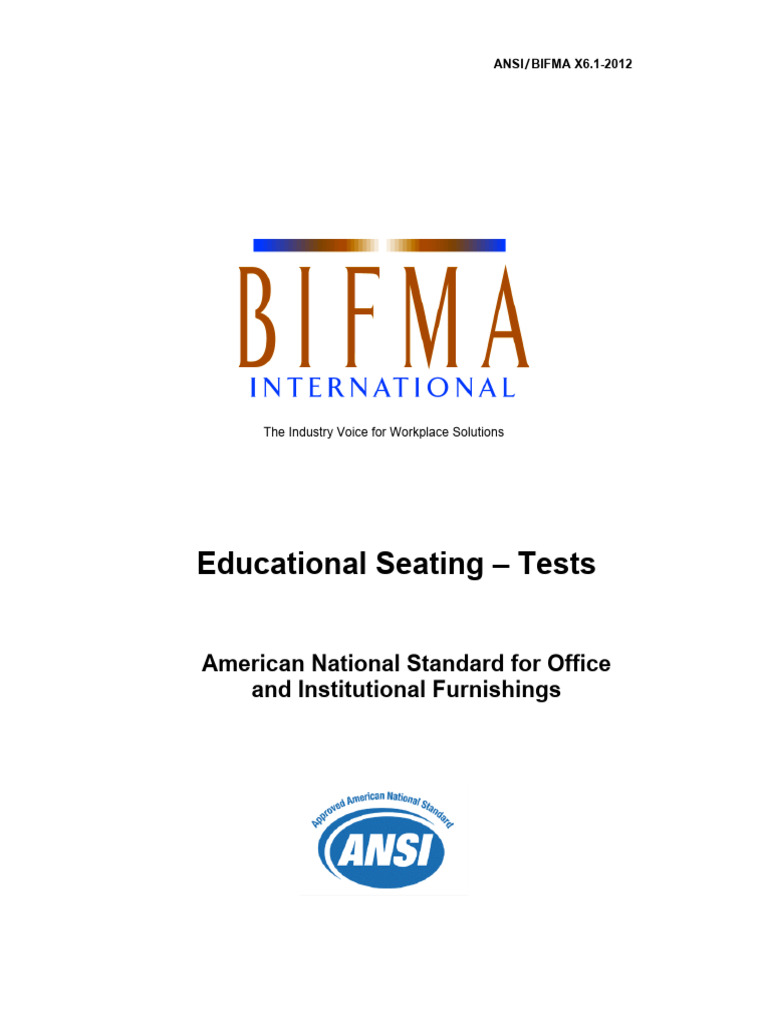Ansi Bifma X6.1-2012 | PDF | Chair | Force