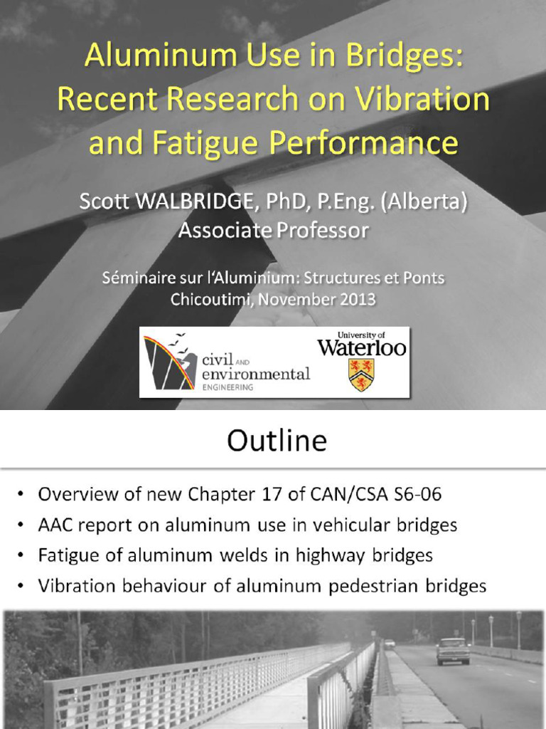 CQRDA 2013 - Aluminum Bridges Vibration and Fatigue | PDF