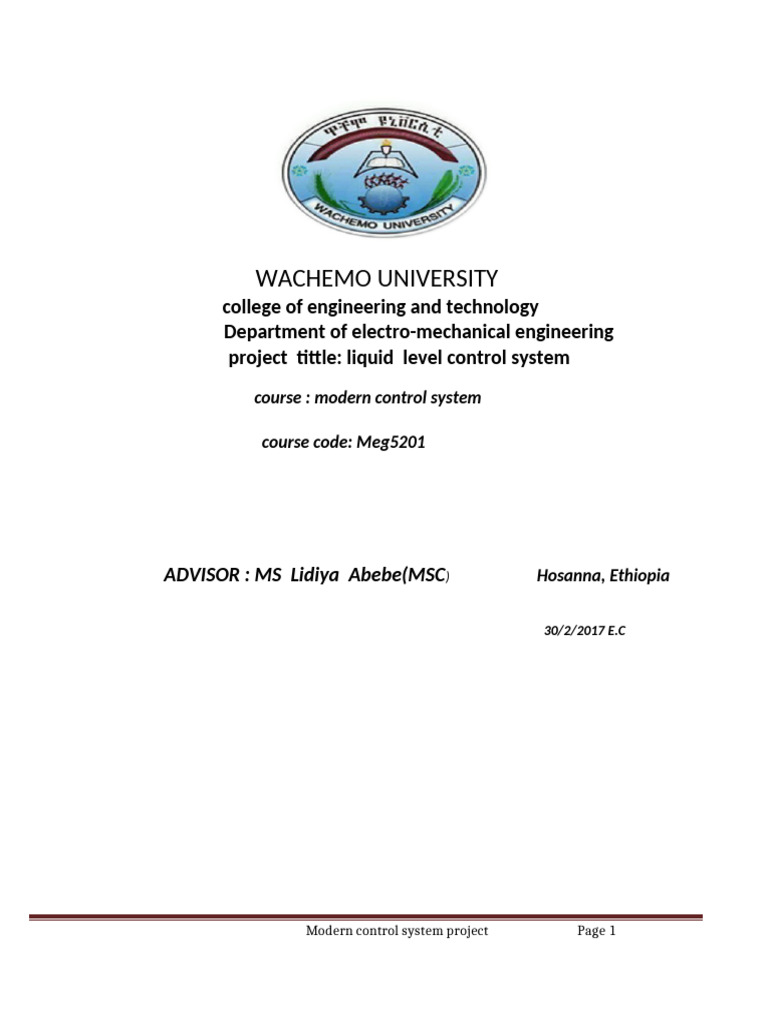MODERN CONTROL PROJECT | PDF | Control Theory | Automation