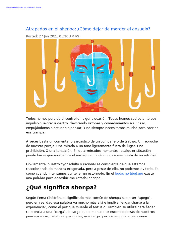 Atrapados en El Shenpa | PDF | Las emociones | Experiencia
