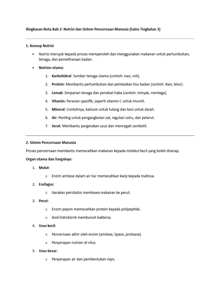 Ringkasan Nota Bab 2 | PDF