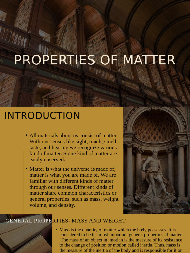 Properties of Matter | PDF | Weight | Density
