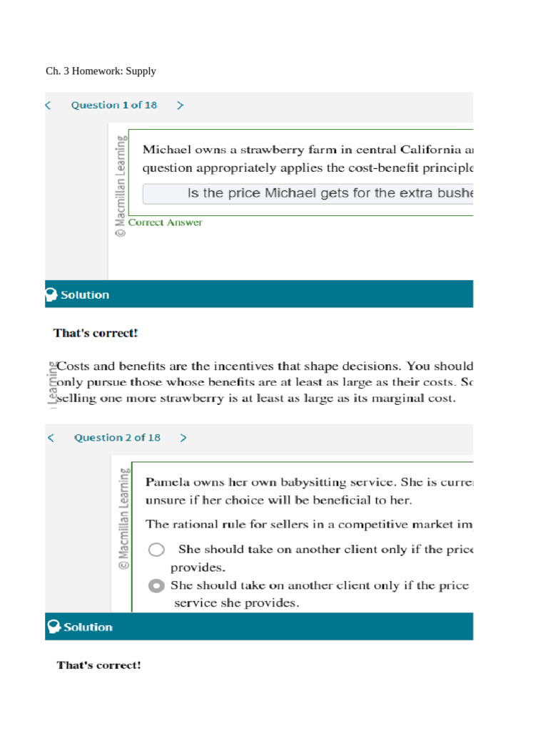 Ch. 3 Homework - Supply | PDF