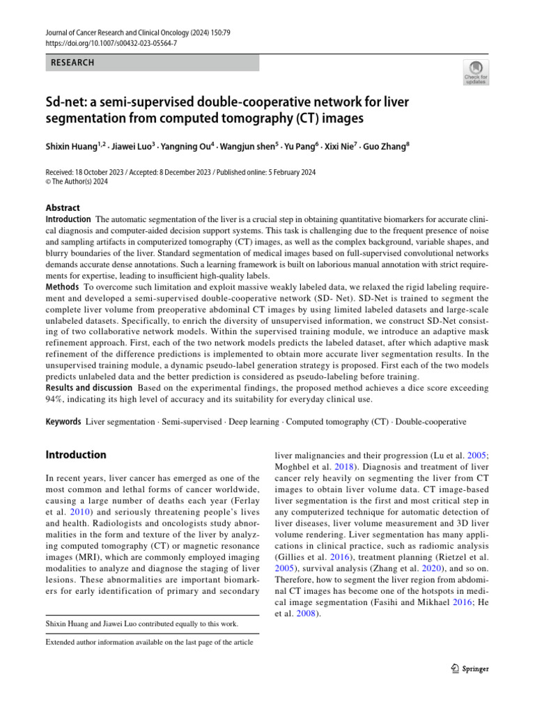 Sd-net_ a semi-supervides double-cooperative nerwork for liver segmentation from computed ...