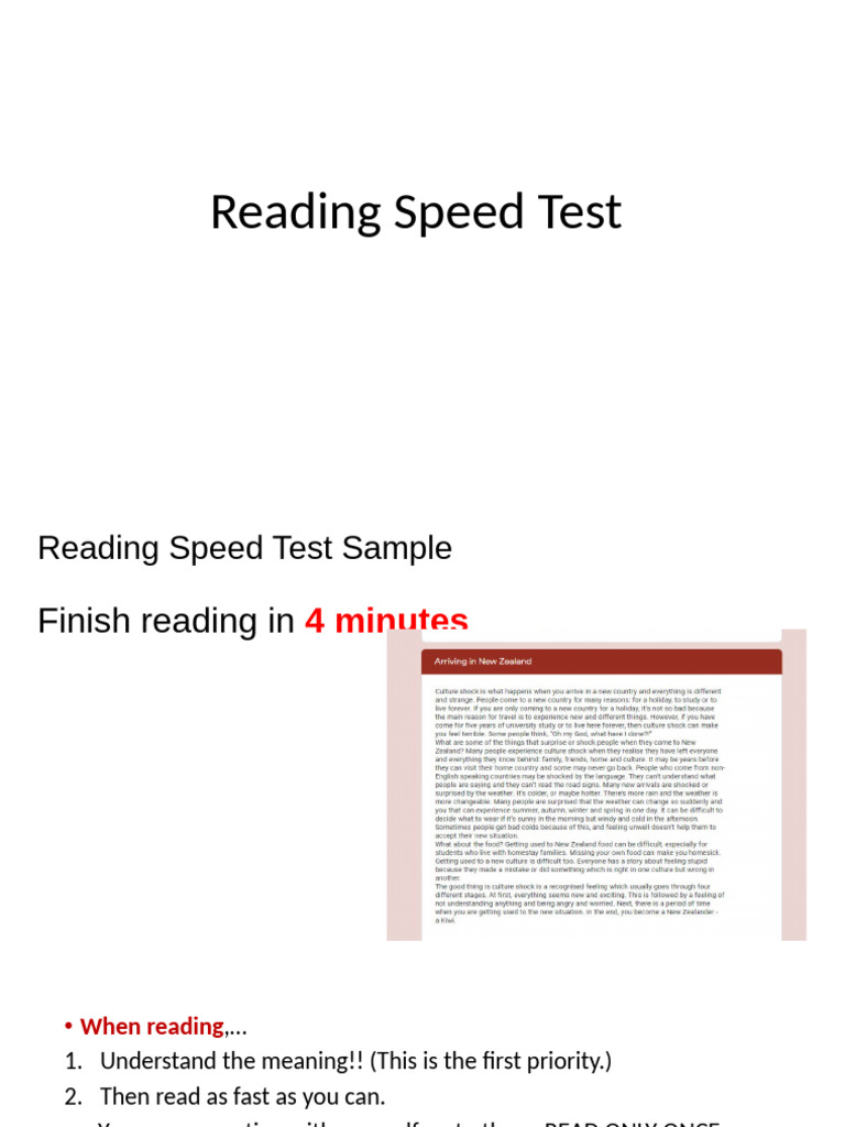 【Level 2】2022-2023 Reading Speed Test | PDF