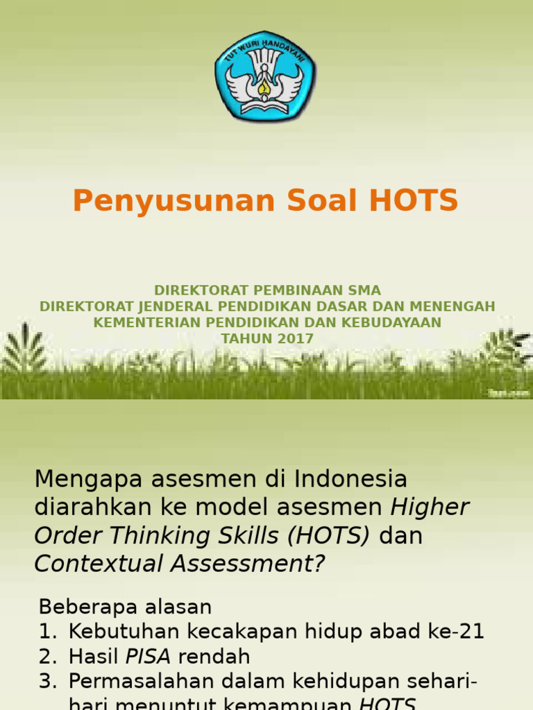Penyusunan Soal HOTS dalam Pendidikan | PDF