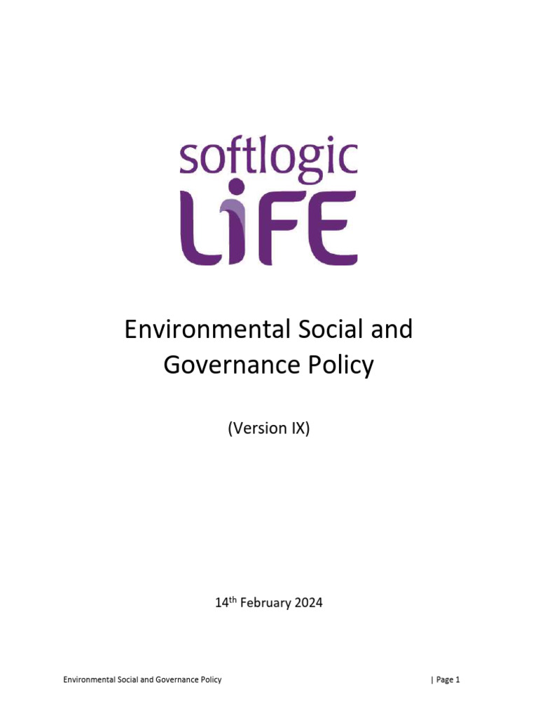 Environmental Social and Governance Policy - 24 | PDF | Risk | Risk ...