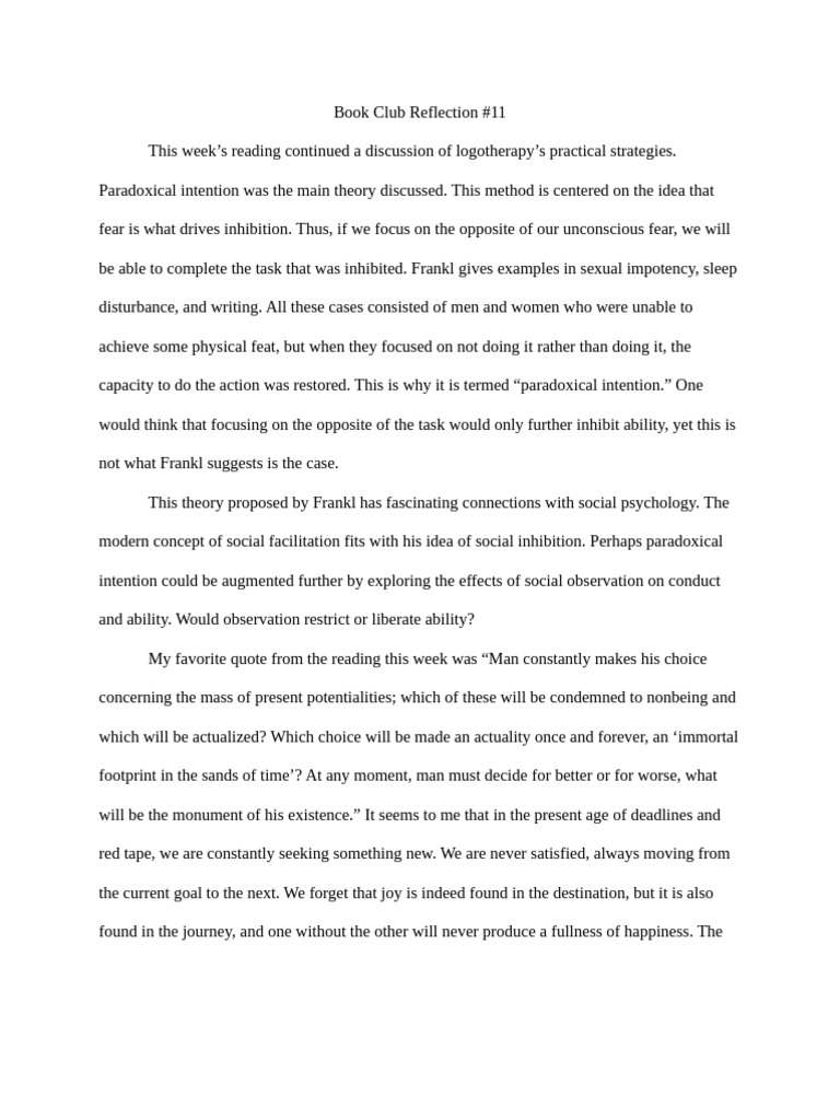 Book Club Reflection #11 | PDF