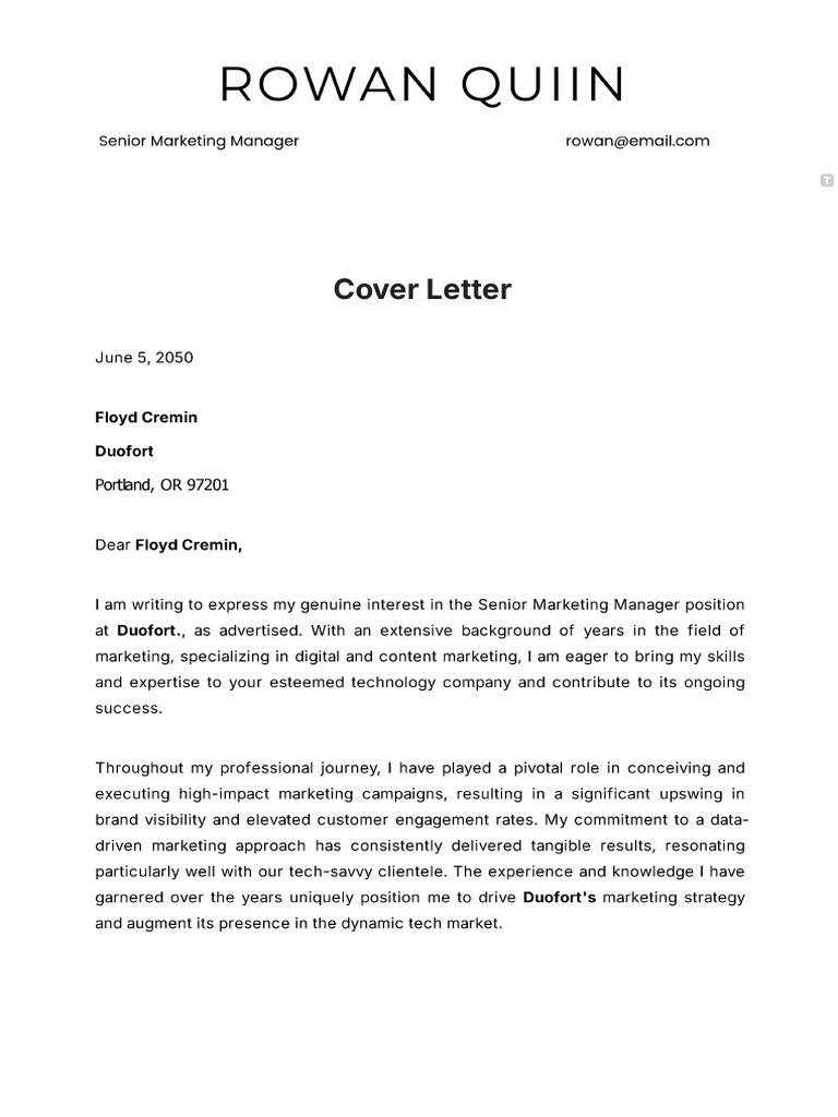 Cover Letter Template | PDF