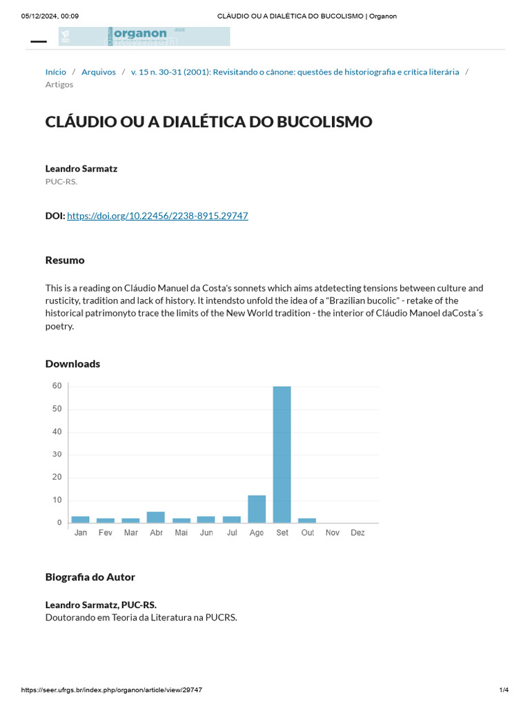 Dialética do Bucolismo em Cláudio | PDF | Escrita | Comunicação escrita