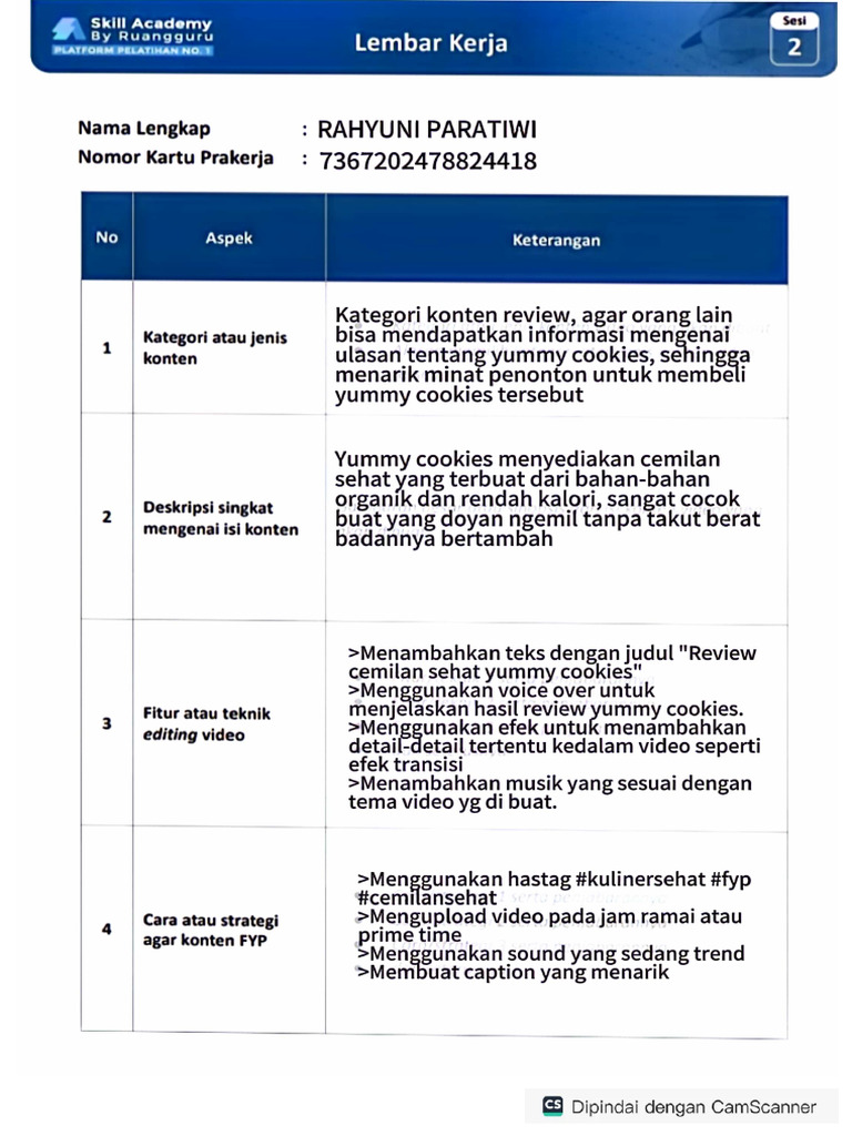 TPM 1 Merancang Video Tiktok Untuk Pemasaran - (Rahyuni Paratiwi) | PDF