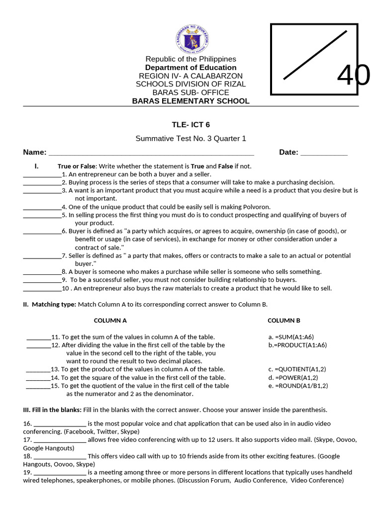 TLE- ICT 6 ST Q1.3 | PDF | Wiki | Sales