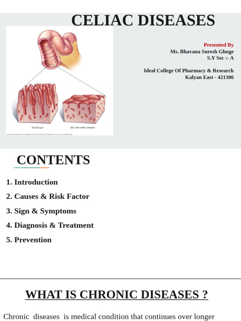 Understanding Celiac Disease: Causes, Symptoms, and Treatment | PDF