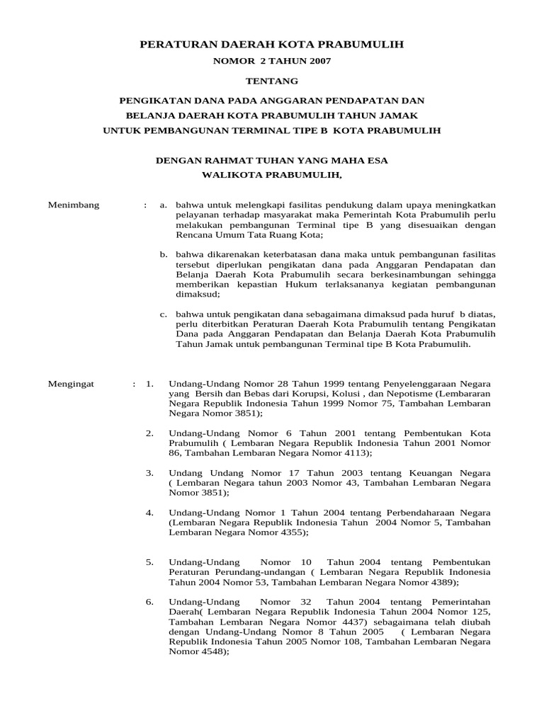 Perda Tahun Jamak Terminal | PDF