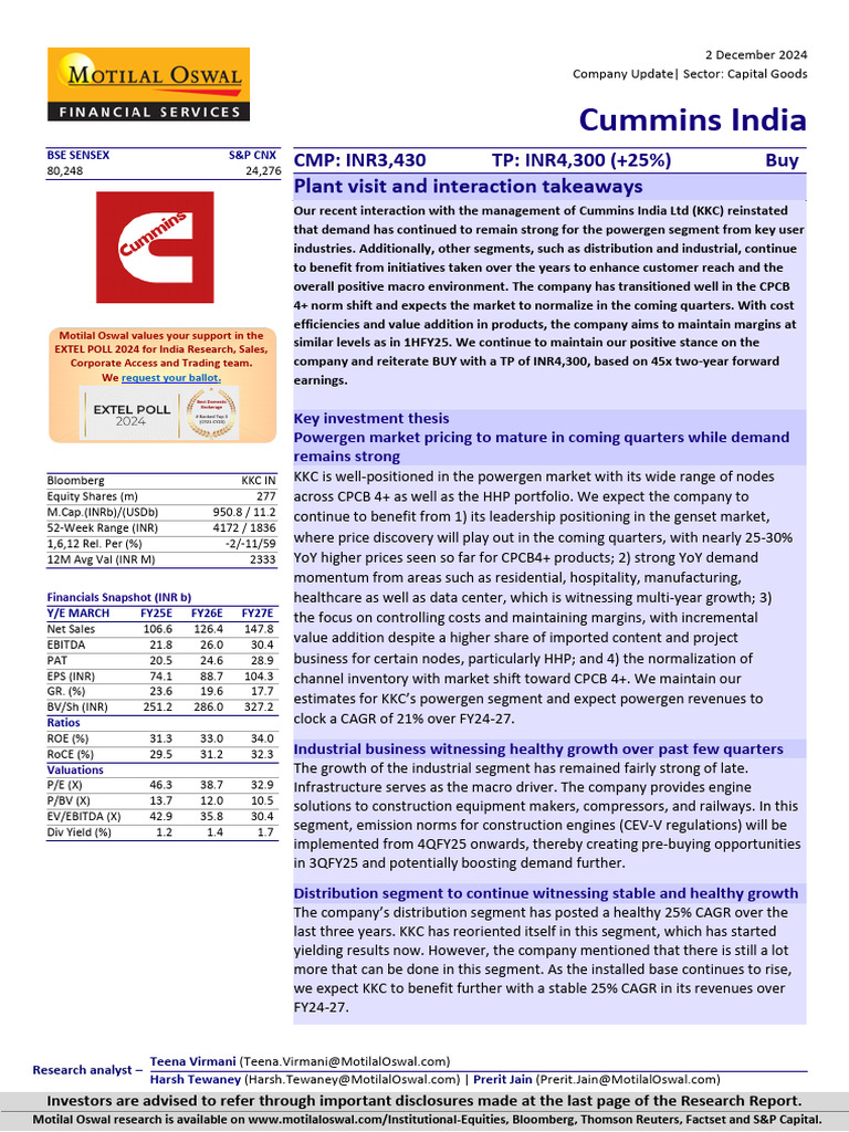 KKC 20241202 Mosl Cu PG008 | PDF | Securities (Finance) | Investing