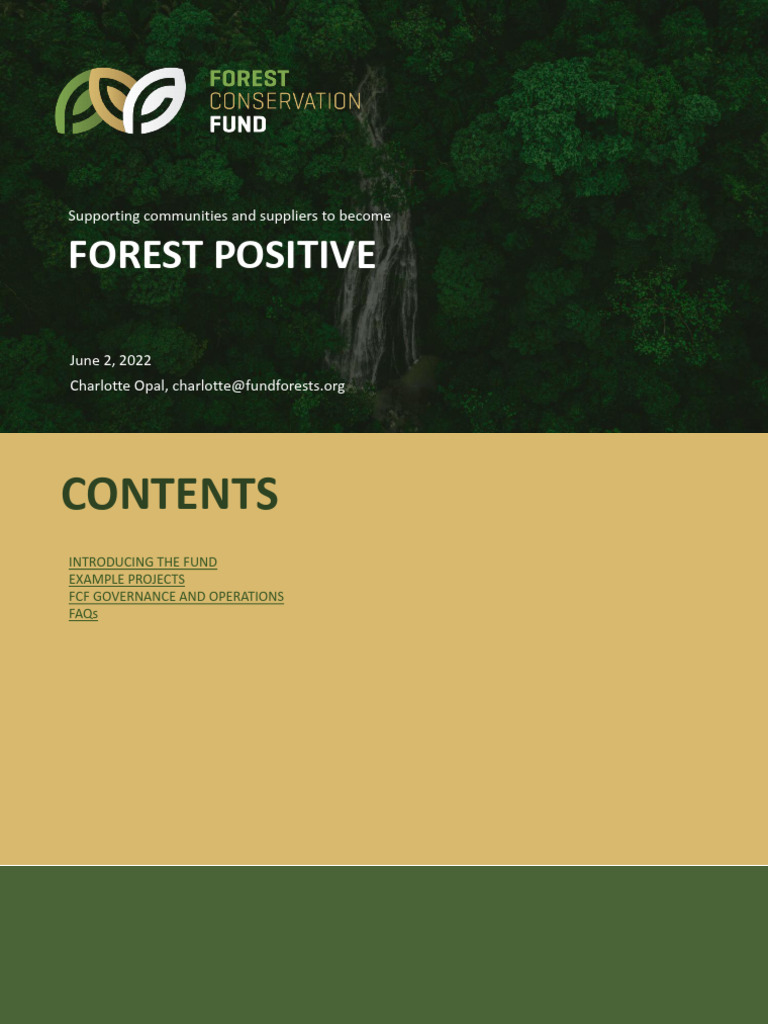 FCF Overview | PDF | Deforestation | Forests