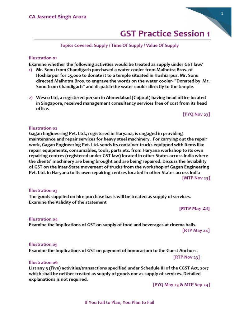 GST Session Questions | PDF | Value Added Tax | Discounting