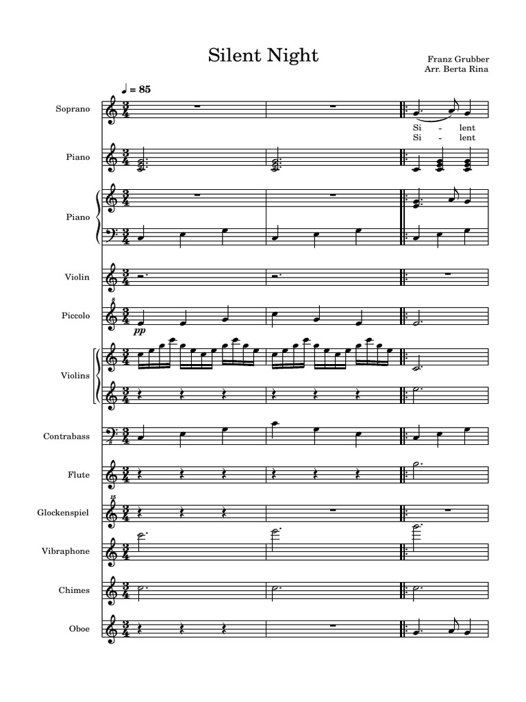 Silent Night All | PDF | Musical Instruments