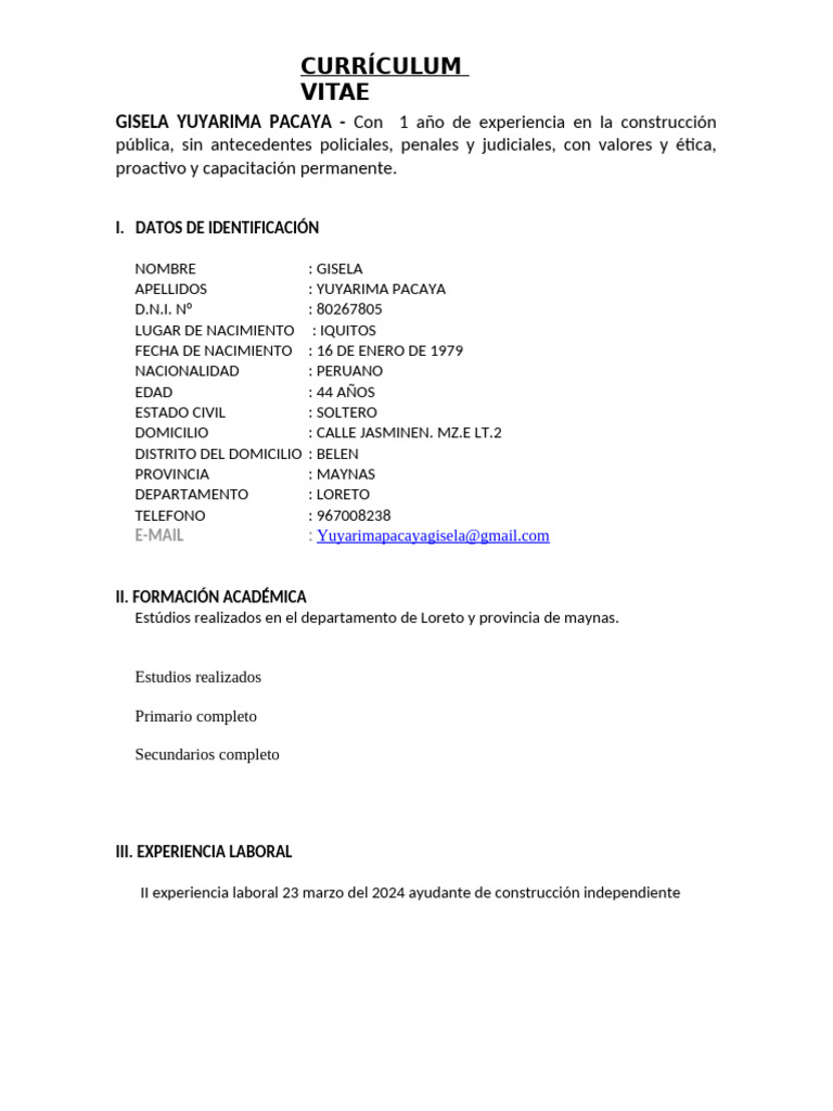 cv Gisela | PDF