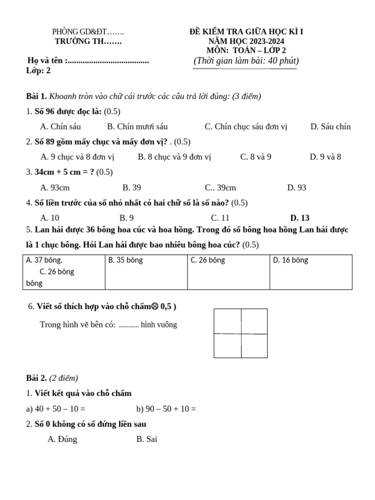 de-thi-giua-ki-1-lop-2-mon-toan-sach-ket-noi-tri-thuc-de-3 | PDF