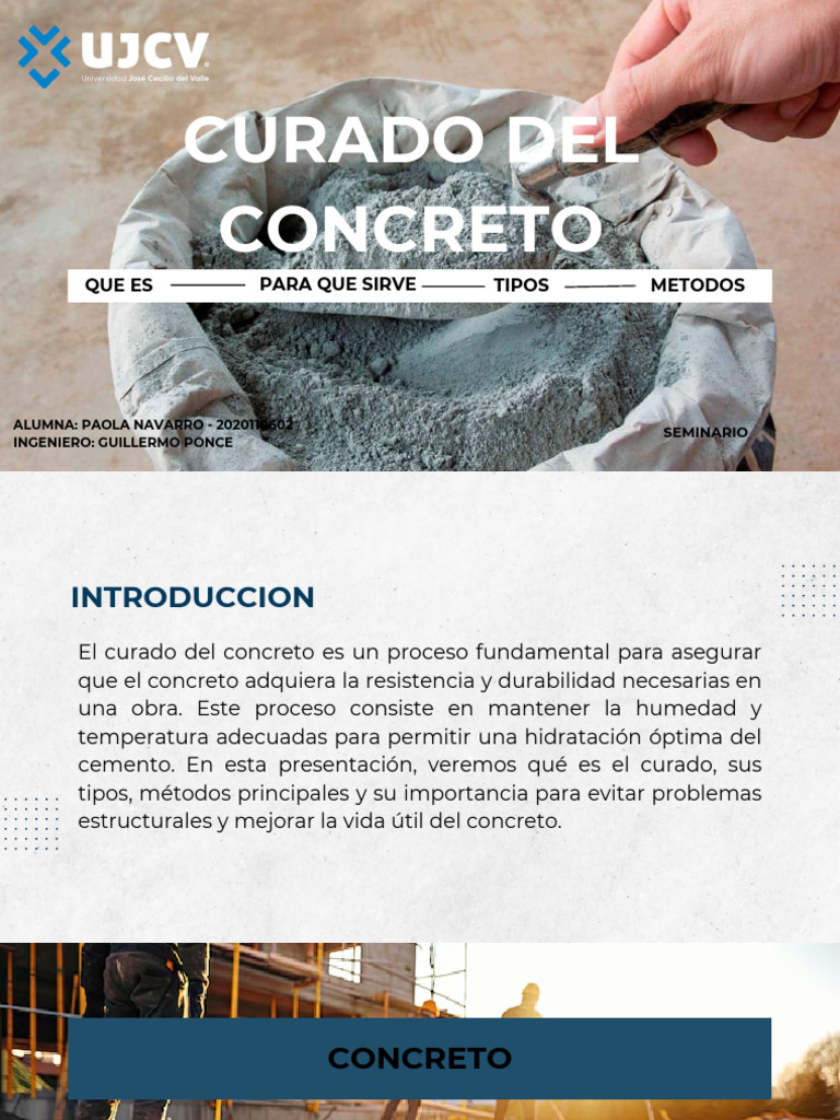 Curado del Concreto: Métodos y Tipos | PDF | Hormigón | Cemento