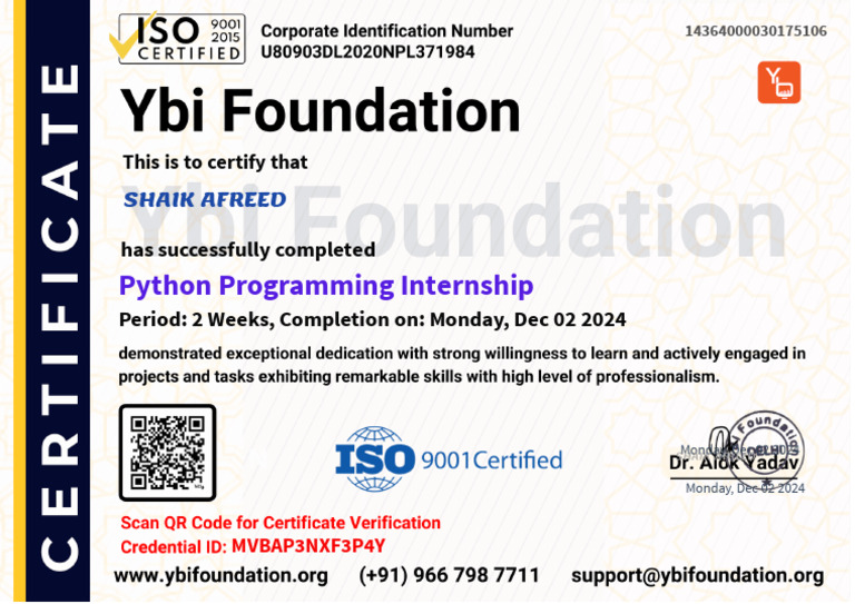 Python Programming Internship (15days) | PDF