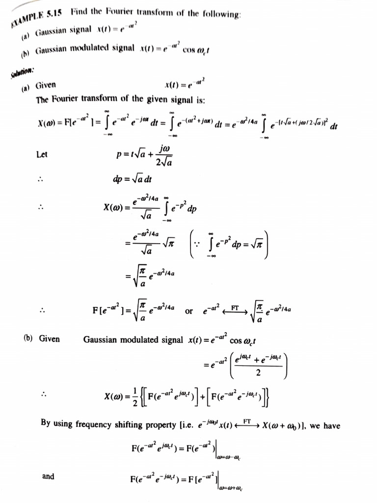 Fourier Transform of Gaussian Signals | PDF | Digital Signal Processing ...