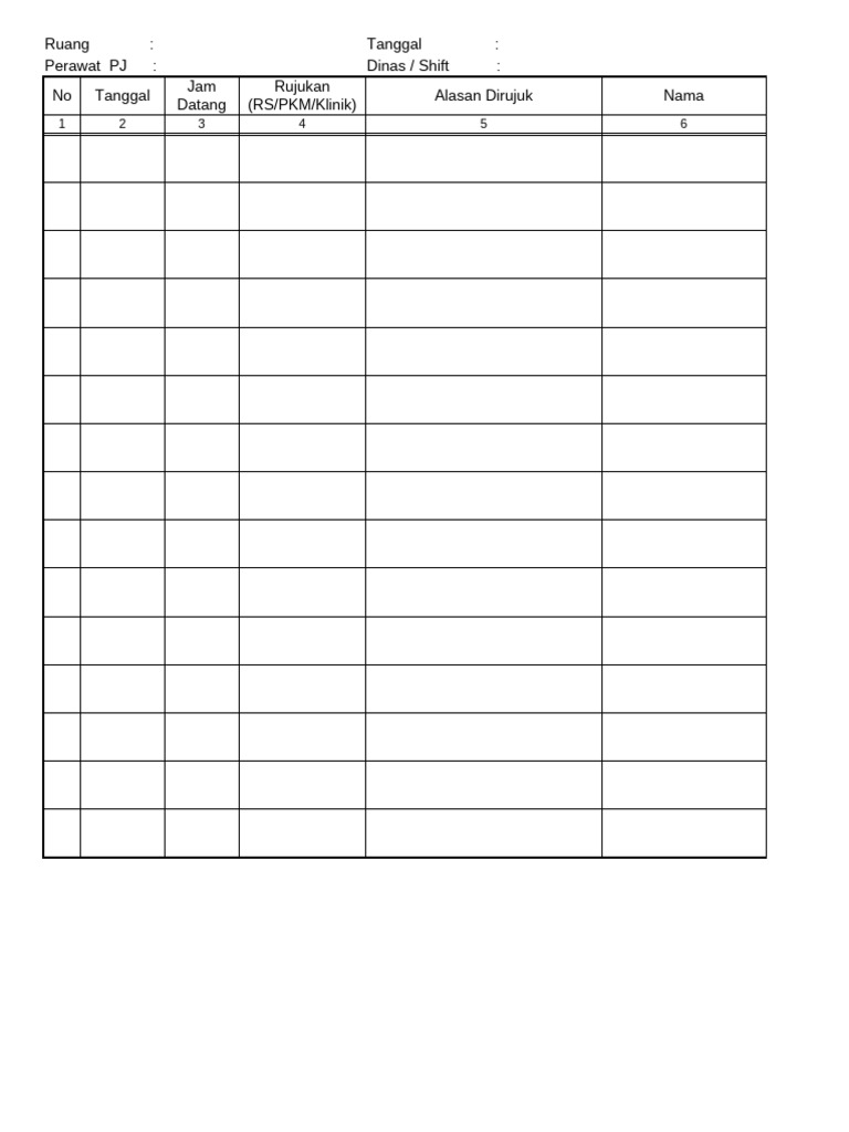 Buku Register Pasien Igd | PDF