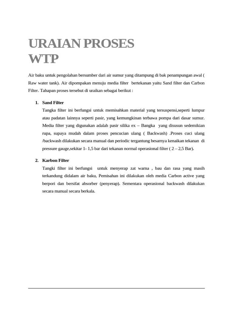Uraian Proses WTP | PDF