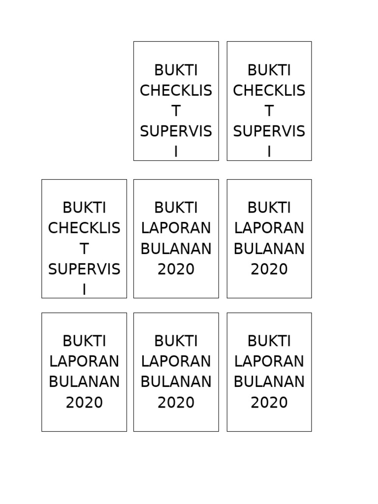 BUKTI Checklist & Bulanan Bantex | PDF