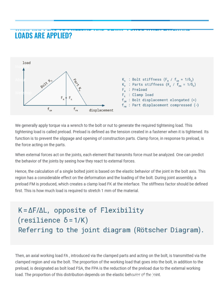 Preload vs. Clamp Force Explained | PDF | Classical Mechanics | Applied ...