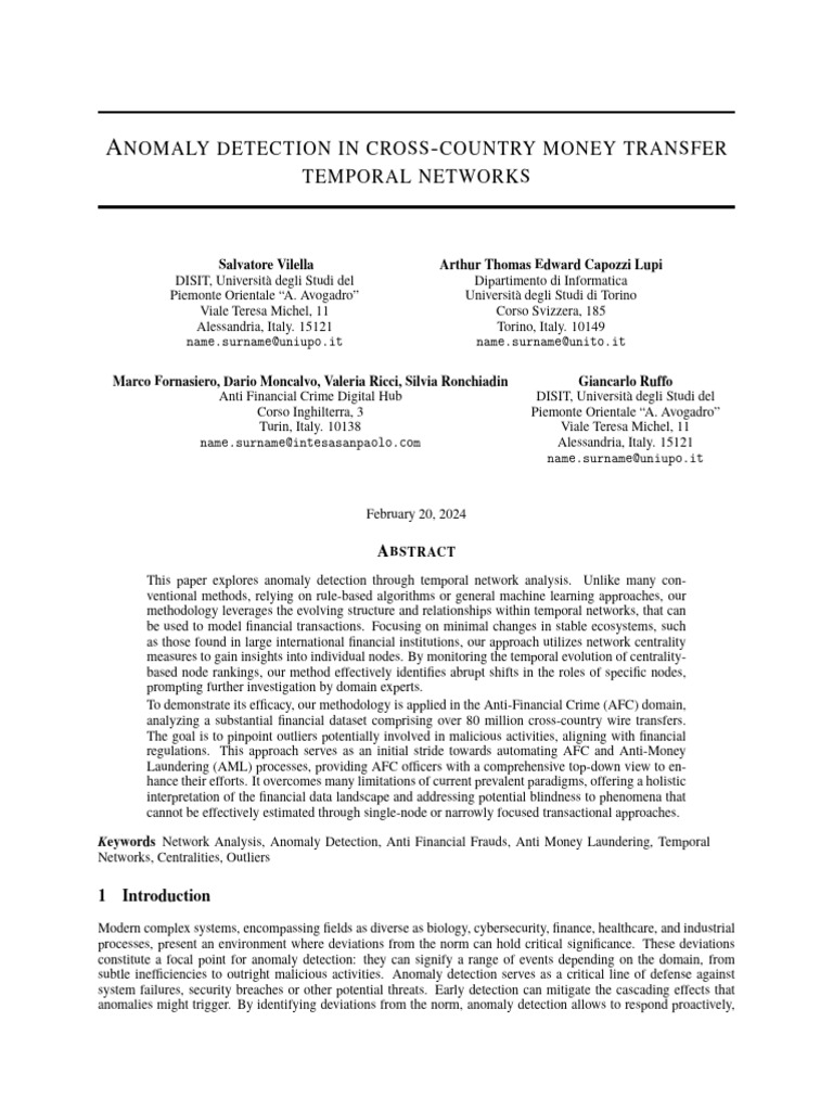 Anomaly Detection in Cross-Country Money Transfer - Compressed | PDF | Machine Learning ...