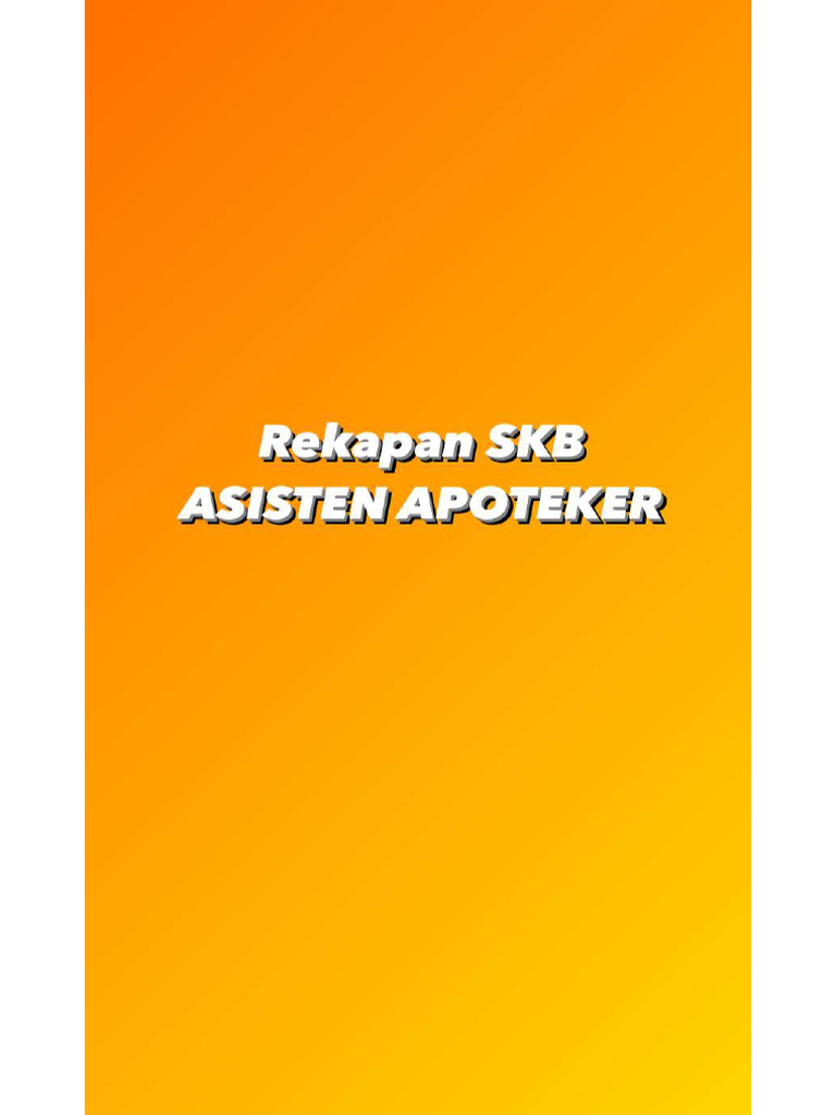 SKB Asisten Apoteker | PDF