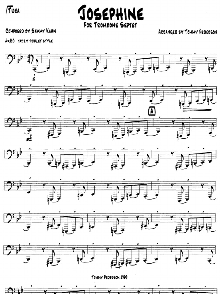 Tommy Pederson - Josephine For Trombone Septet (Tuba) | PDF