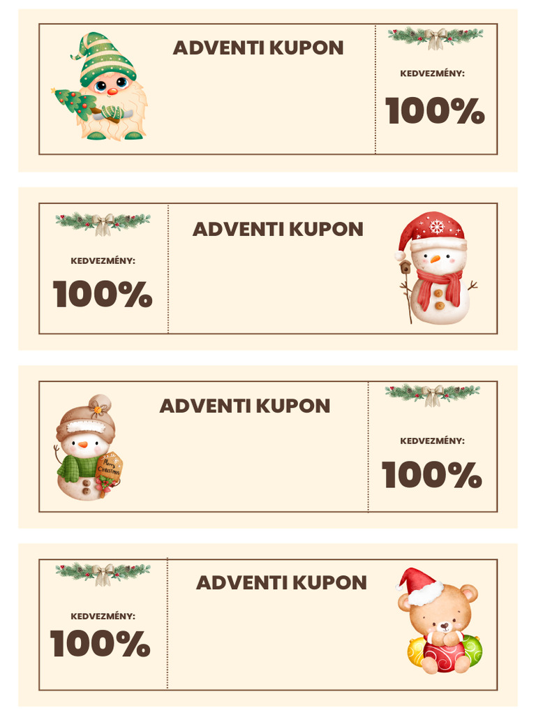 adventi kuponok üres | PDF